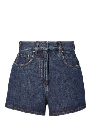 Fendi Embellished Five-pocket Mini Shorts - Blu