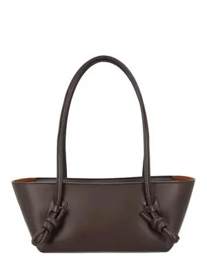 Hereu HEREU Leather Knot Handle Tote Bag Brown