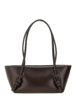 Hereu Fleca Knotted-handle Shoulder Bag In Calf Leather - Brown