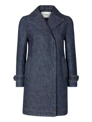 Fendi Denim Double-breasted Jacket - Blue