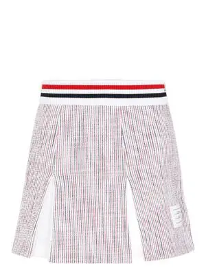 Thom Browne Cotton Blend Box Pleat Mini Skirt - Multicolour