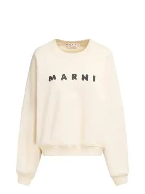 Marni Logo Crewneck Sweatshirt - Ivory
