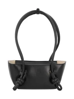 Hereu Leather Shoulder Bag With Knotted Details - Black