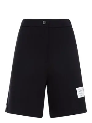 Thom Browne High Waisted Wool Milano Shorts - Blue