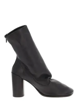 LEMAIRE Glove Ankle Boots With 80mm Heel In Smooth Lambskin Leather - Brown