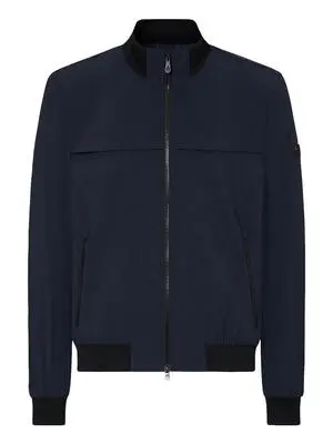 Peuterey Zip-up Bomber Jacket With Stand Collar - Blu Grafite