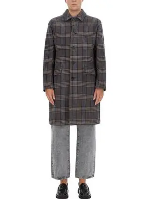 Etro Single-breasted Plaid-check Coat - Blue