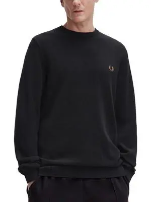 Fred Perry Textured Crewneck Sweatshirt - Black
