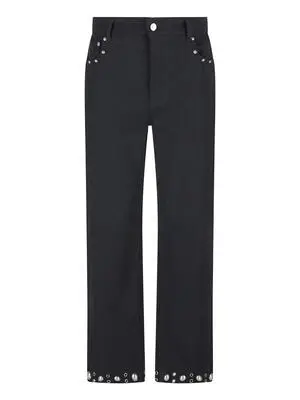 Valentino Garavani Embellished Straight Leg Trousers - Nero