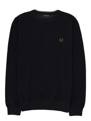 Fred Perry Cotton Crewneck Sweater - Blue