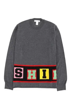Comme Des Garçons Graphic Knit Sweater - Grey