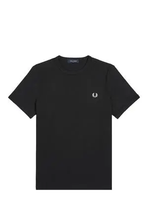 Fred Perry Fred Perry Crew Neck T-Shirt With Embroidered Logo Black
