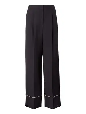 Fendi Wool And Silk Tailored Trousers - Black