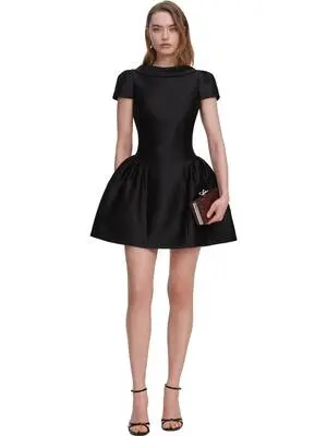 SELF-PORTRAIT Elegant Mini Dress With Functional Pockets - Nero