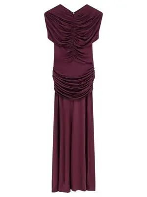 SELF-PORTRAIT Gathered Maxi Dress - Rosso
