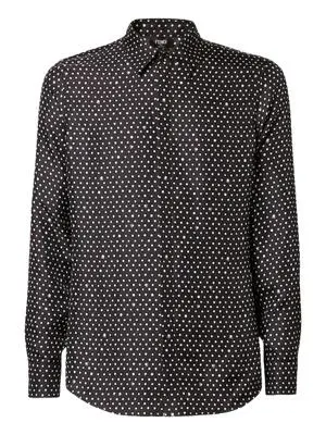 Fendi Polka Dot Long Sleeve Button-up Shirt - Anthracite