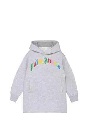 Palm Angels Classic Over Logo Hoodie Dress - Grey