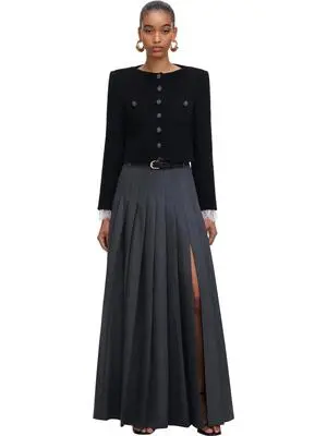 SELF-PORTRAIT SELF-PORTRAIT Belted Mini Skirt With Split Design