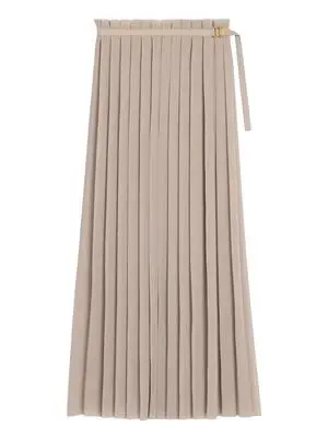 AMI Paris Pleated Maxi Skirt - Beige