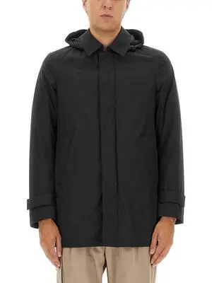 Herno Long Parka With Hood - Black