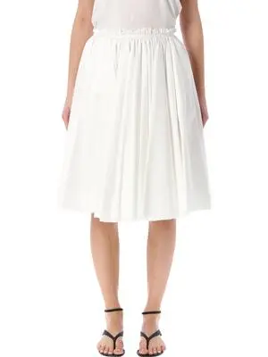 AMI Paris Cotton Corolla Fit Skirt - White
