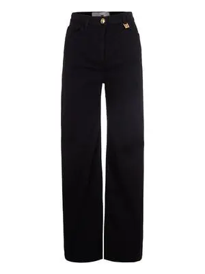 Elisabetta Franchi Wide Leg Trousers - Nero
