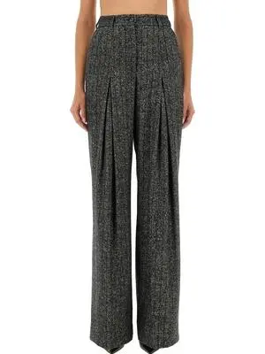 Dolce & Gabbana Striped Wool Trousers - Grey