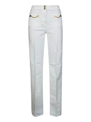 Elisabetta Franchi Chain Detail Jeans - Beige