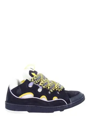 LANVIN Leather Curb Sneakers - Blue