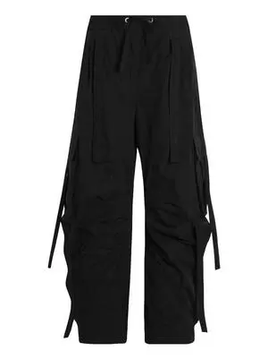 Dolce & Gabbana Tie-detailed Waxed-faille Cargo Pants - Black
