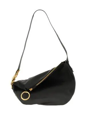 Burberry Medium Leather Shoulder Bag - Black