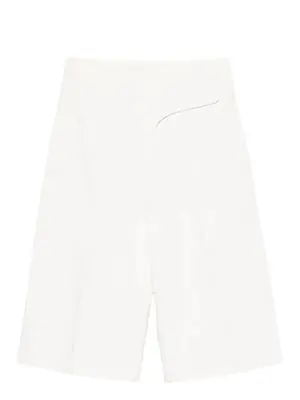 AMI Paris High-waisted Paneled Bermuda Shorts - White