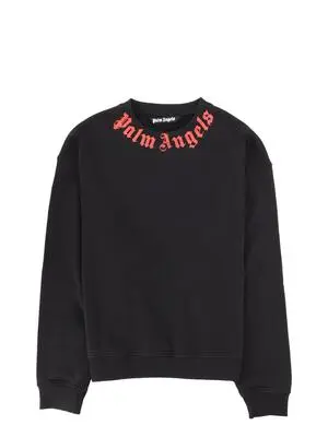 Palm Angels Logo Print Crewneck Sweatshirt - Black