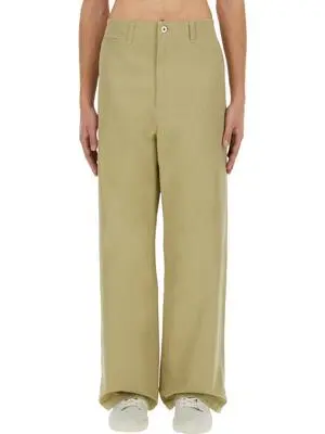 Burberry Cotton Straight Fit Trousers - Beige