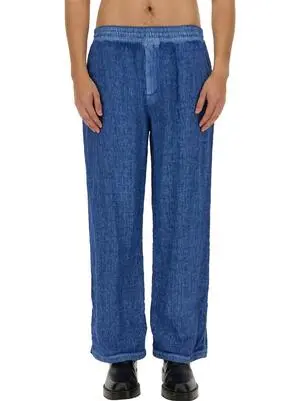 Burberry Straight-leg Linen Trousers - Azure