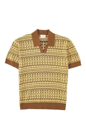 Drole De Monsieur V-neck Polo Shirt - Yellow