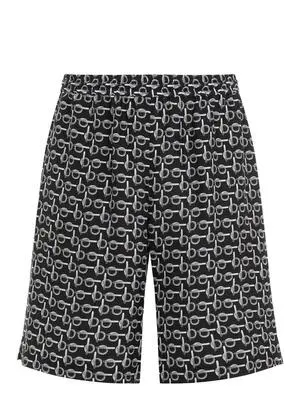 Burberry Printed Silk Bermuda Shorts - Black