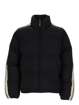 Palm Angels Puffer Jacket With Side Stripe Detail - Black