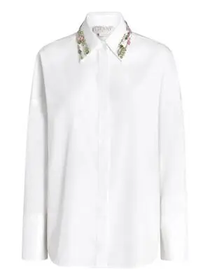 GENNY Embellished Collar Shirt - White