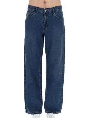 Palm Angels Curved Logo Jeans - Denim