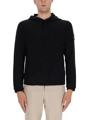 Premiata Virgin Wool Knit Hooded Sweater - Black