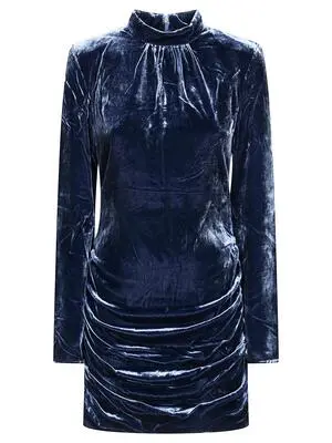 ROTATE BY BIRGER CHRISTENSEN Silk Velvet Long Sleeve Mini Dress - Nero