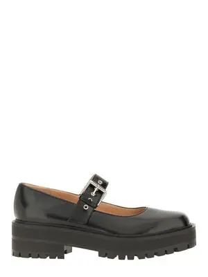 GIANVITO ROSSI GIANVITO ROSSI Square Toe Buckled Flat Mary Janes