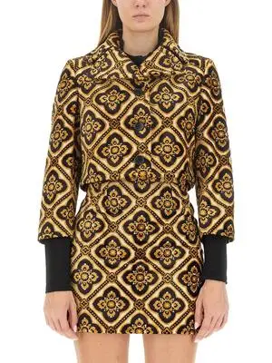 Etro Geometric-print Cropped Jacket - Multicolour