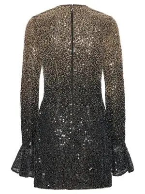 ROTATE BY BIRGER CHRISTENSEN Embellished Floral Puff-sleeve Maxi Dress - Grey