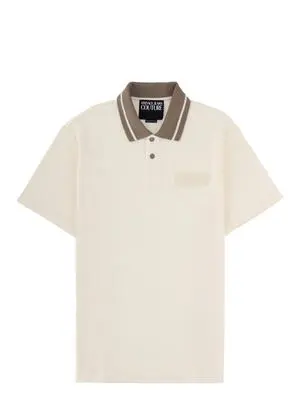 Versace Versace Jeans Couture Classic Polo With PaintTCH Logo Ivory