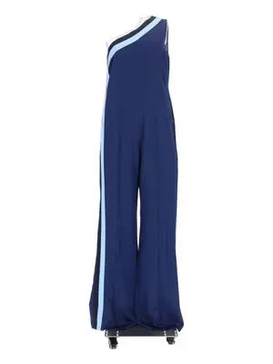 GOLDEN GOOSE One-shoulder Jumpsuit With Contrast Piping - Blue