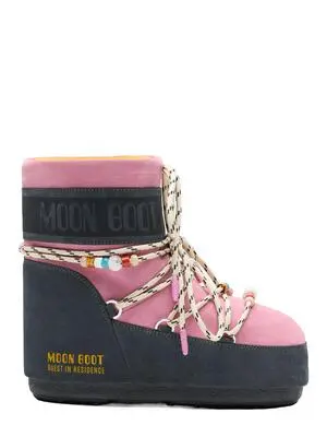 Moon Boot Ambidextrous Boots With Adjustable Laces And Non-slip Outsole - Rosa