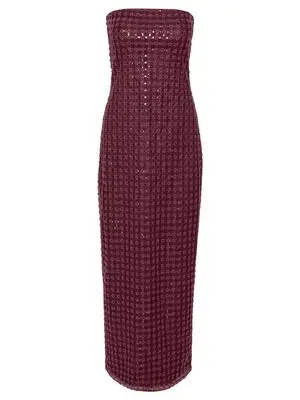 ROTATE BY BIRGER CHRISTENSEN ROTATE Strapless Maxi Dress With Zip Fastening