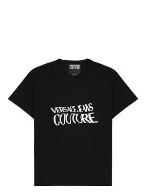 Versace Logo Graphic Crewneck T-shirt - Black